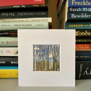 Original Collage Trees Wall Art, Small Watercolour and Paper Collage ...