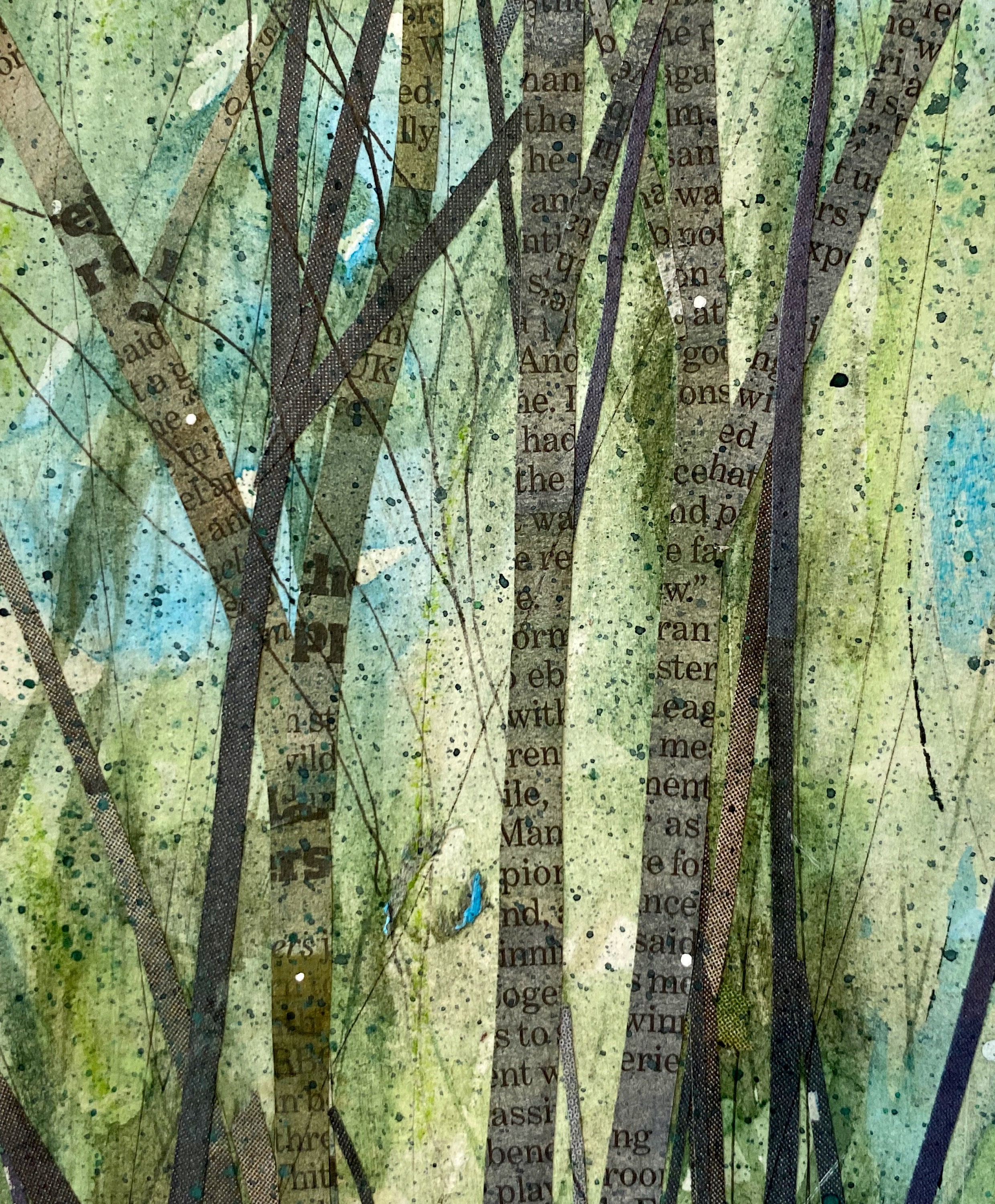 Original Trees Wall Art Collage Trees Painting Small - Etsy