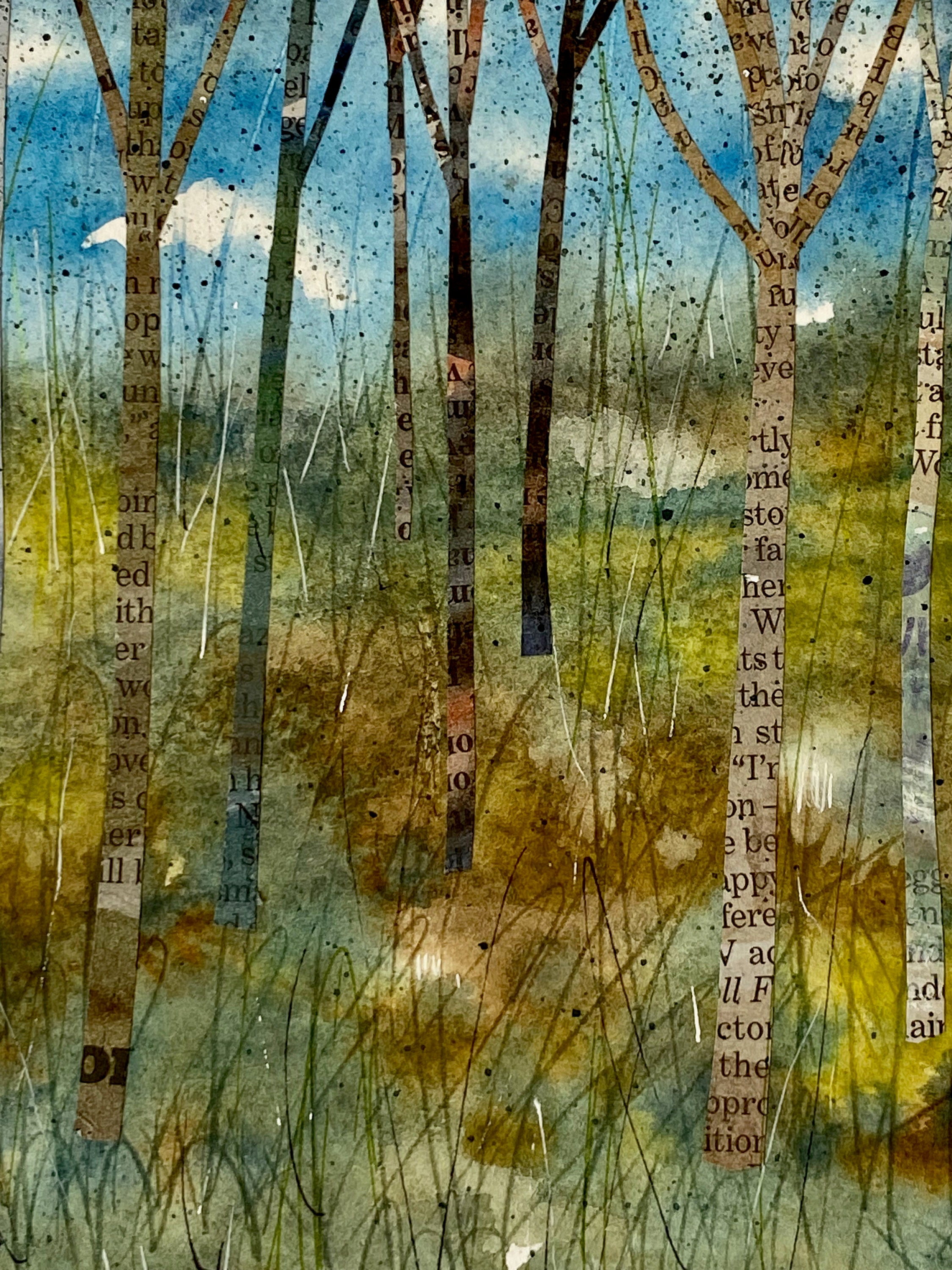 Original Trees Painting Collage Art Nature Wall Art Trees - Etsy