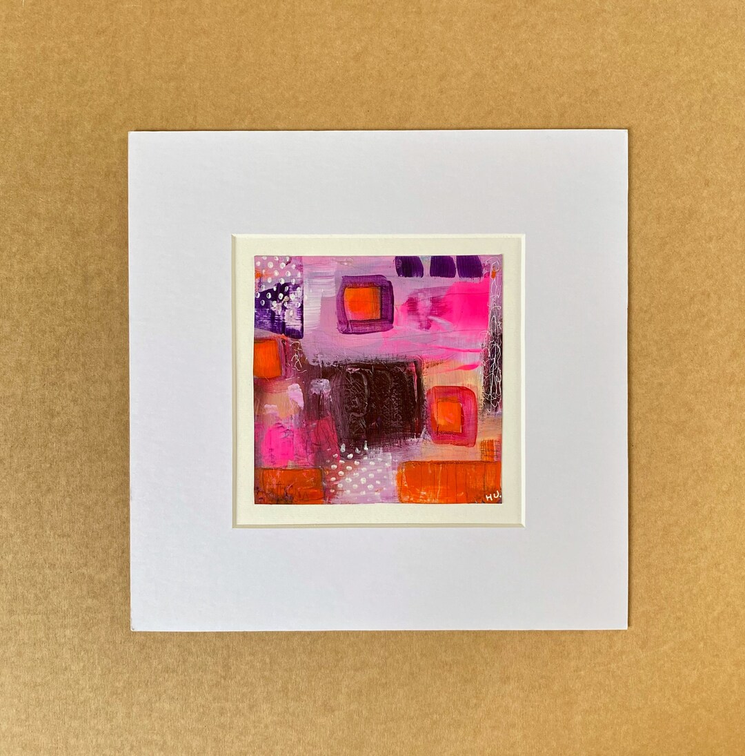 Original Abstract Wall Art, Small and Bright Modern Art Gift Idea ...