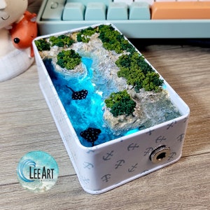 Desktop Light Box, Ocean Diorama, Epoxy Resin Night Light-ocean Light ...