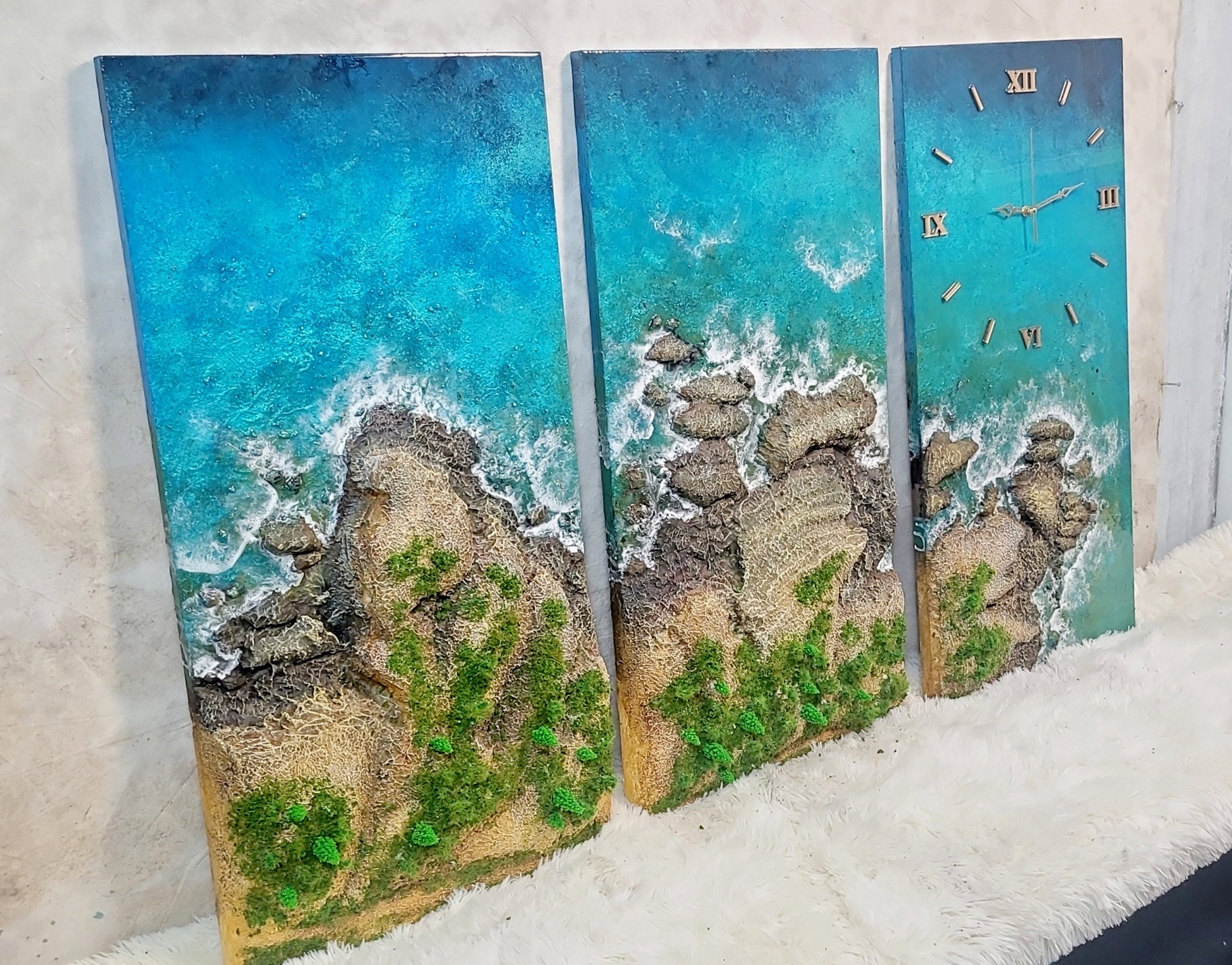 Resin Art Resin Ocean Painting, Beach Resin Art, Nautical Beach Decor ...