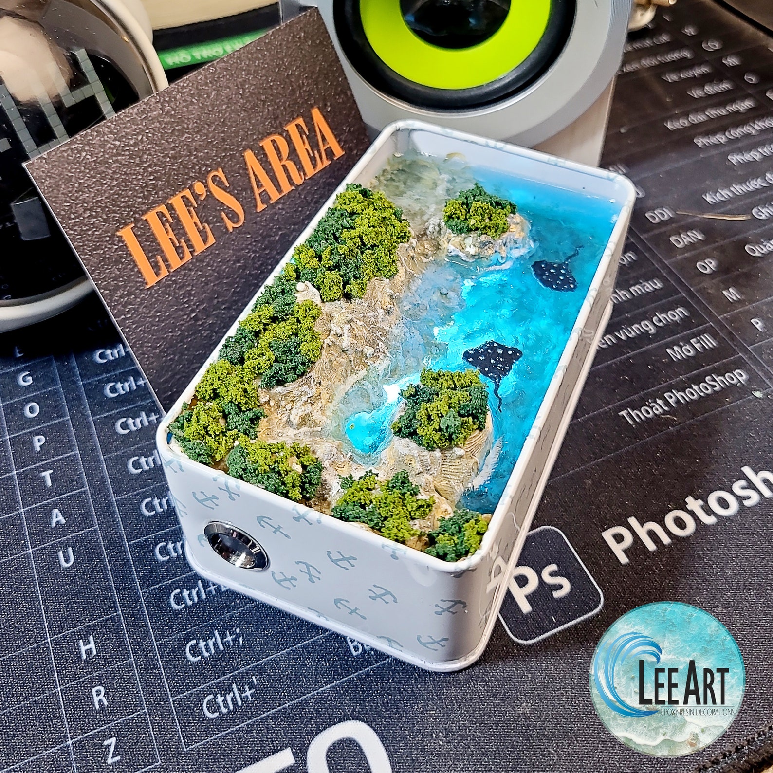 Desktop Light Box, Ocean Diorama, Epoxy Resin Night Light-ocean Light ...
