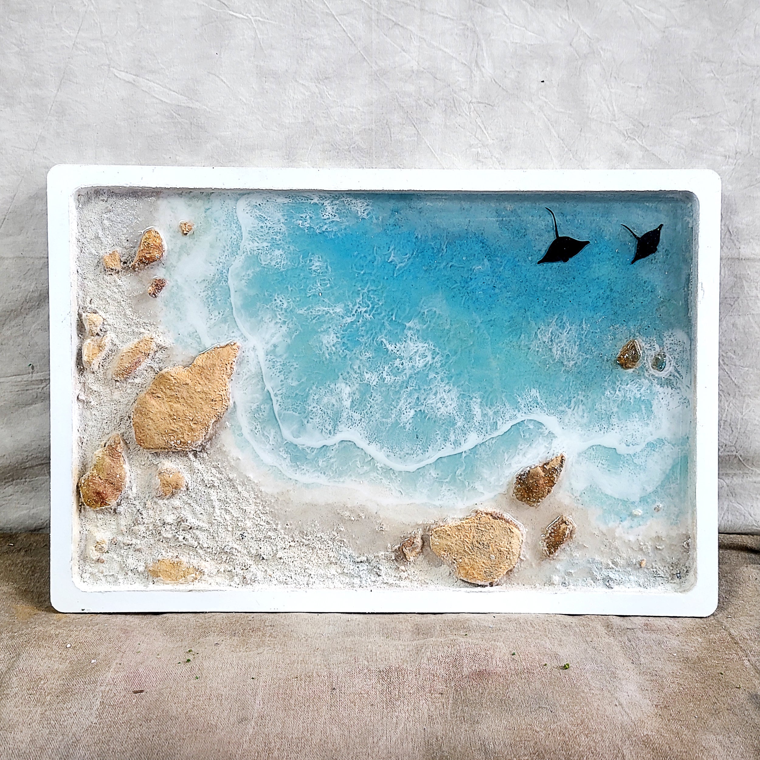 Resin Beach Art, Epoxy Art, Resin Art, Beach Decor, Seascape, Coastal ...