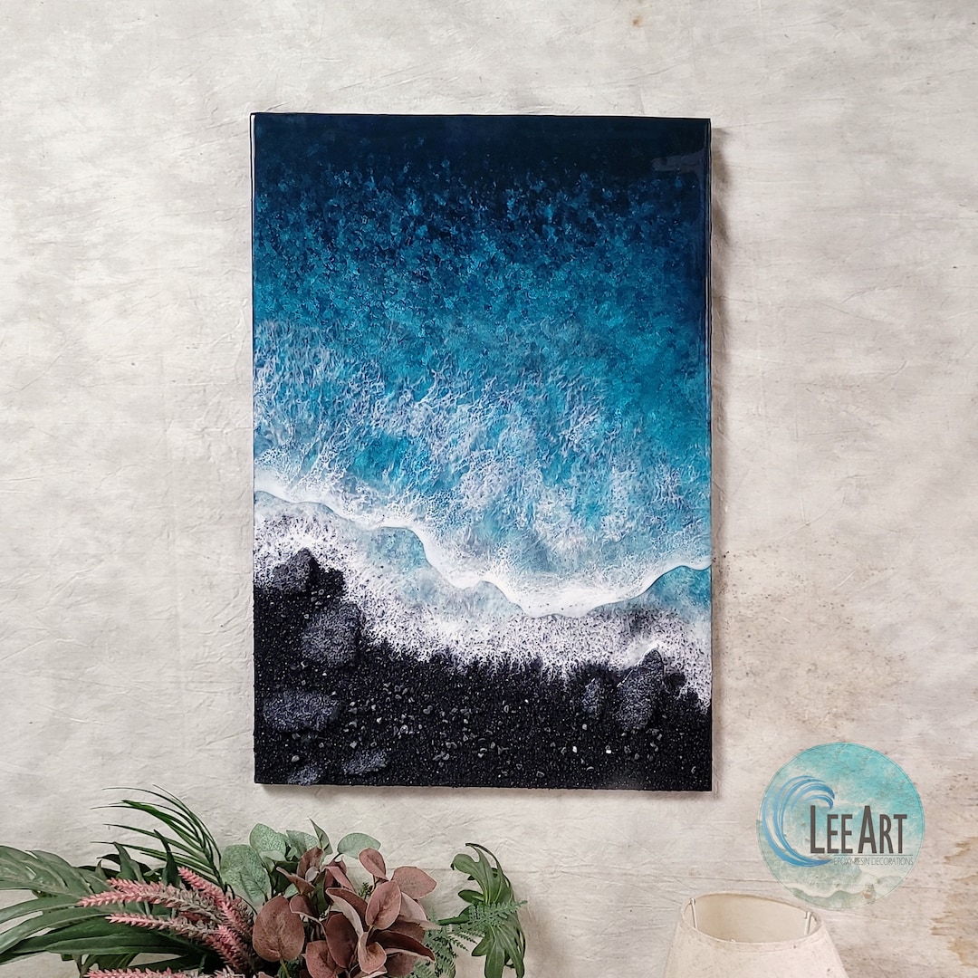 Custom Resin Painting, Large Ocean Wave Resin Art, Art Resin Sea Epoxy ...