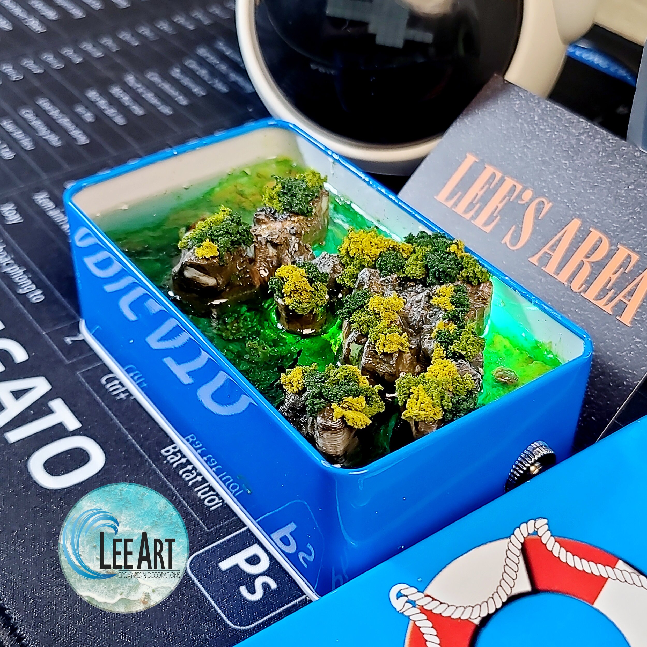 Desktop Light Box, Ocean Diorama, Epoxy Resin Night Light-ocean Light ...