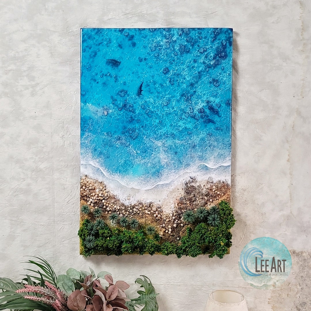 Custom Resin Painting, Large Ocean Wave Resin Art, Art Resin Sea Epoxy ...