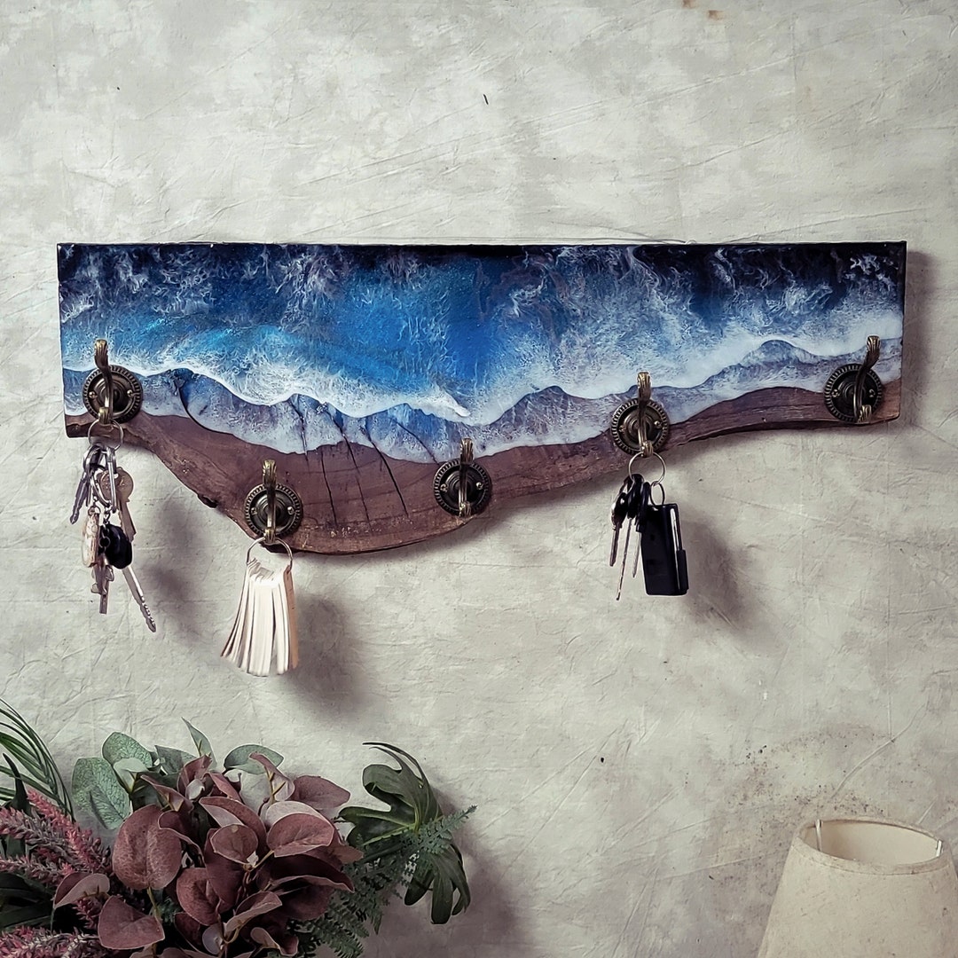 3D Ocean Wave Wall Mount , Decorate the Wall , Custom Ocean Key Holder ...