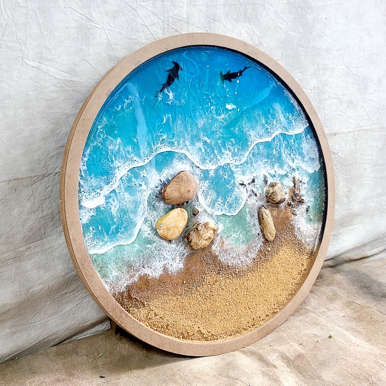 Art Resin Sea Epoxy Art, Beach Resin Art, Coastal Wall Art, Ocean Epoxy ...