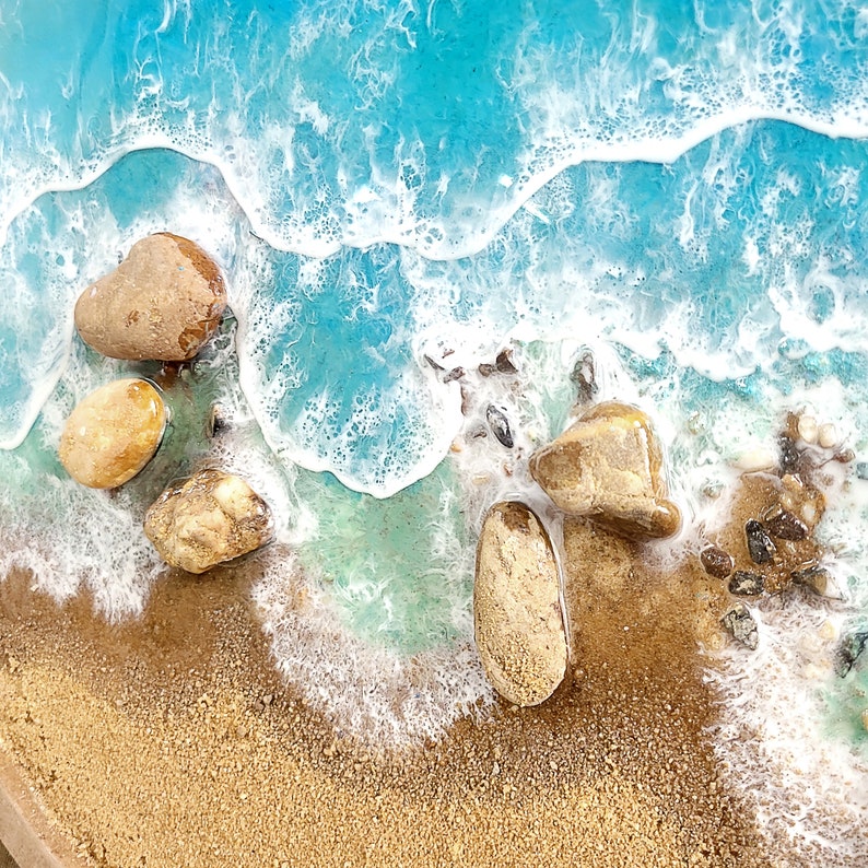 Art Resin Sea Epoxy Art, Beach Resin Art, Coastal Wall Art, Ocean Epoxy ...