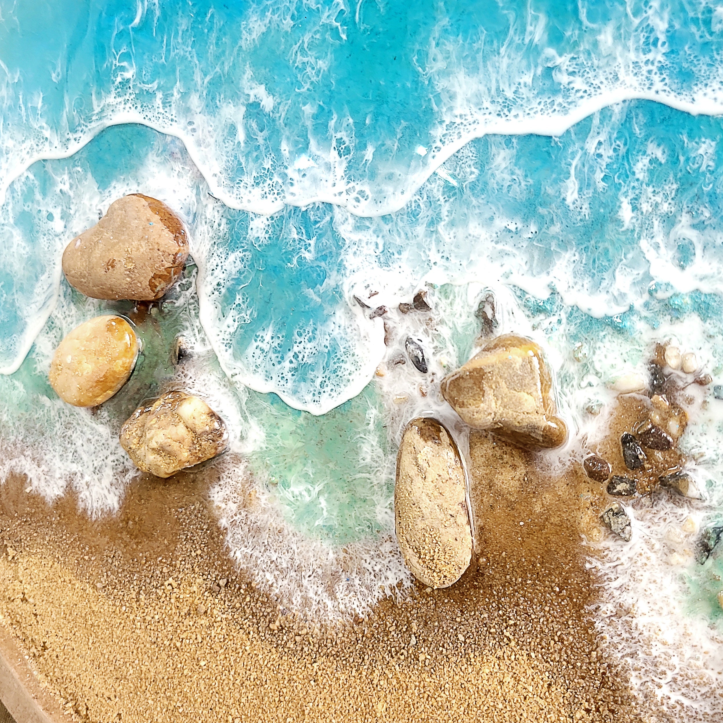Art Resin Sea Epoxy Art, Beach Resin Art, Coastal Wall Art, Ocean Epoxy ...