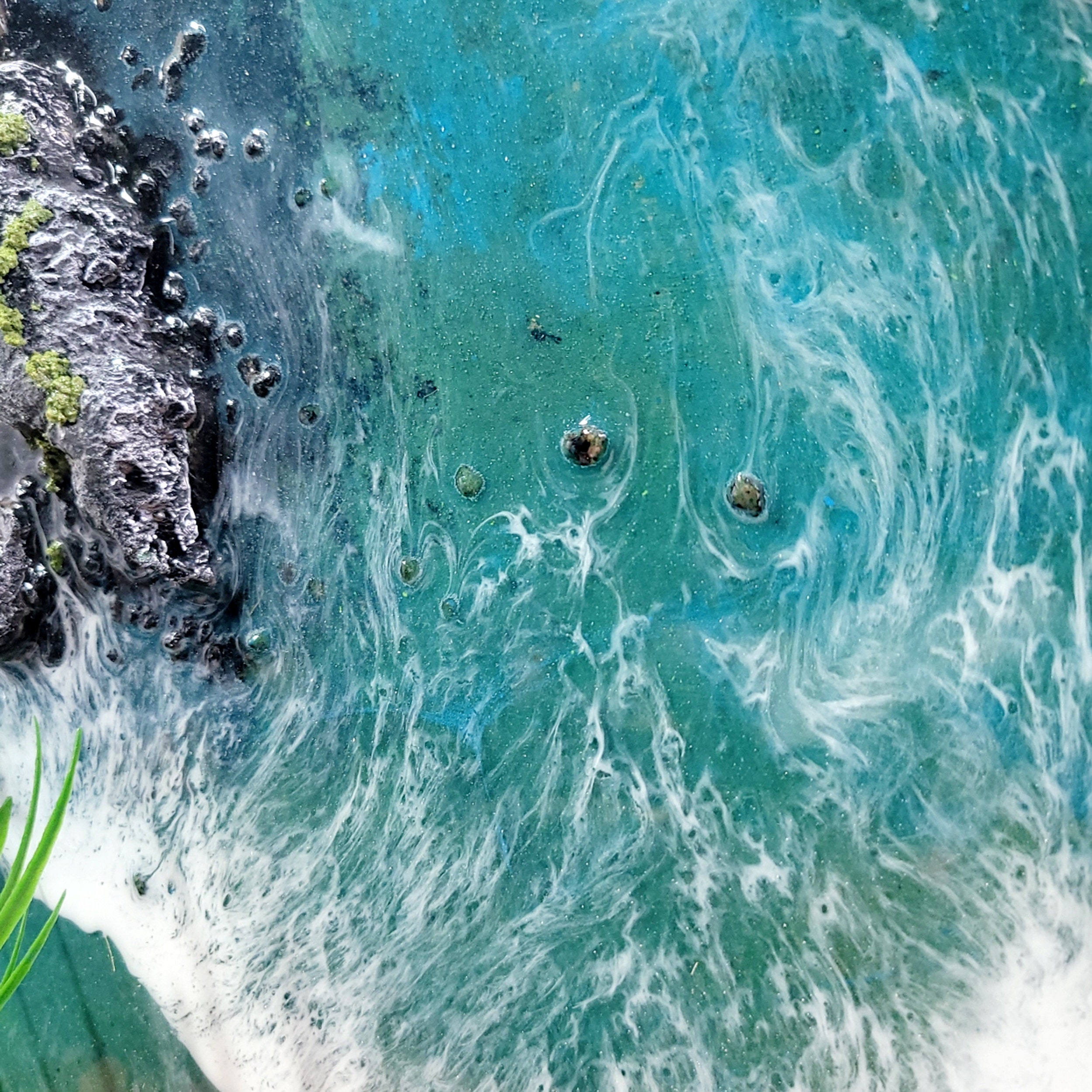 Epoxy Resin Wall Clock With Ocean Waves Resin Ocean Clock Beach Clock ...