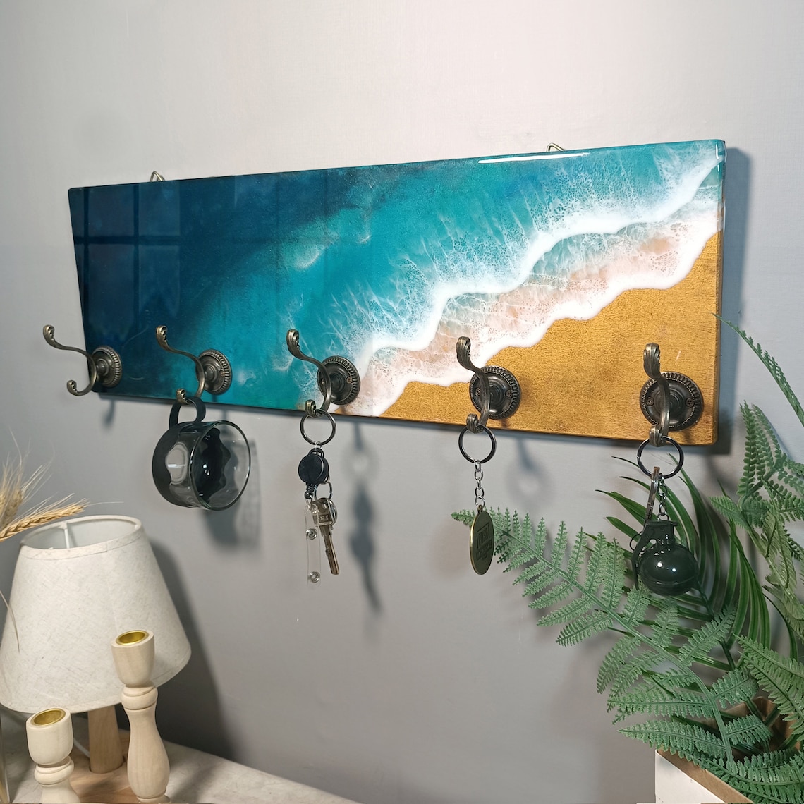 Ocean Style Wall Coat Rack, Custom Hanger Board, Stylish Hangers, Hanging Waves 60cm. - Etsy Canada