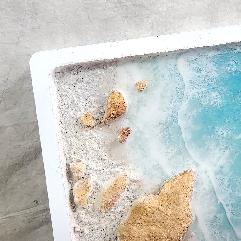Resin Beach Art, Epoxy Art, Resin Art, Beach Decor, Seascape, Coastal ...