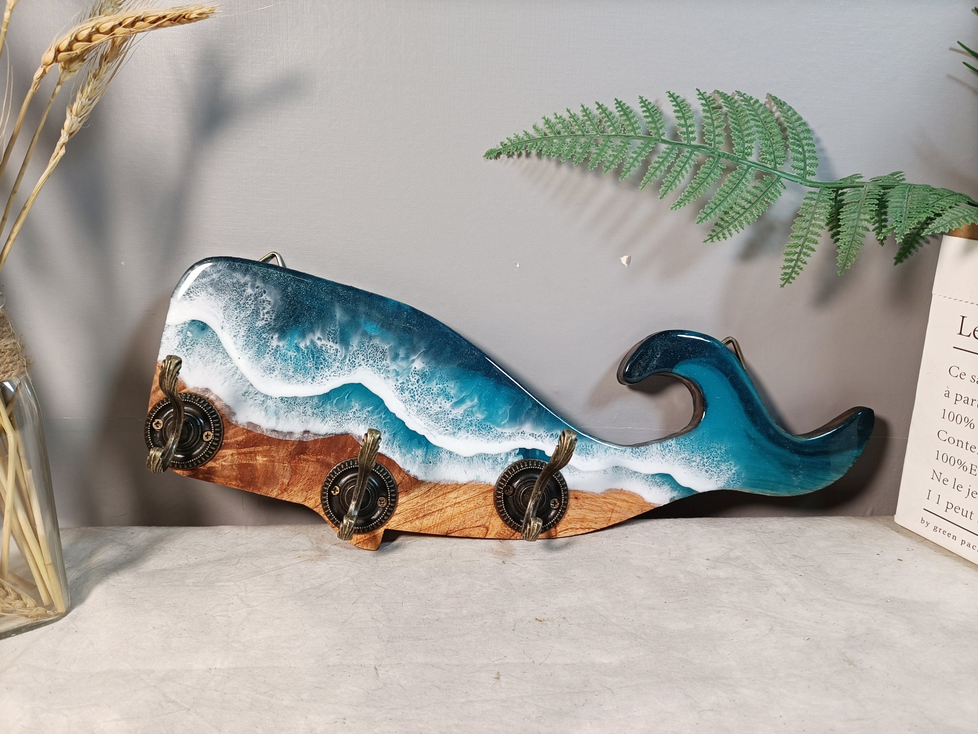 Decorate the Wall , Custom Ocean Key Holder, Beach Themed Key Hanger ...