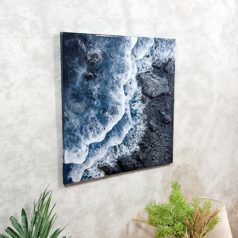 Custom Resin Painting, Large Ocean Wave Resin Art, Art Resin Sea Epoxy ...