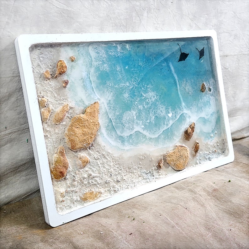 Resin Beach Art, Epoxy Art, Resin Art, Beach Decor, Seascape, Coastal ...