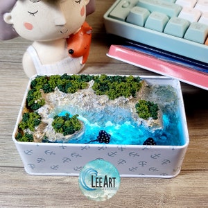 Desktop Light Box, Ocean Diorama, Epoxy Resin Night Light-ocean Light ...