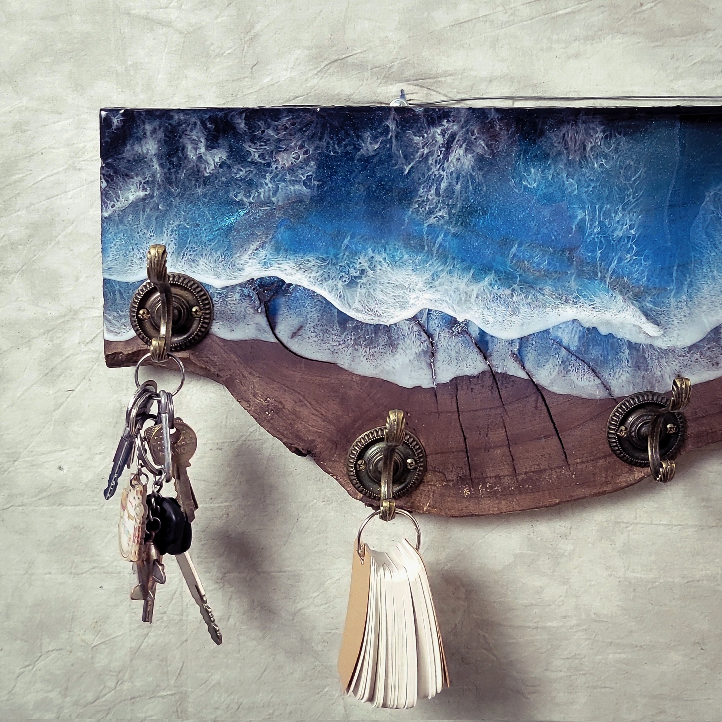 3D Ocean Wave Wall Mount , Decorate the Wall , Custom Ocean Key Holder ...