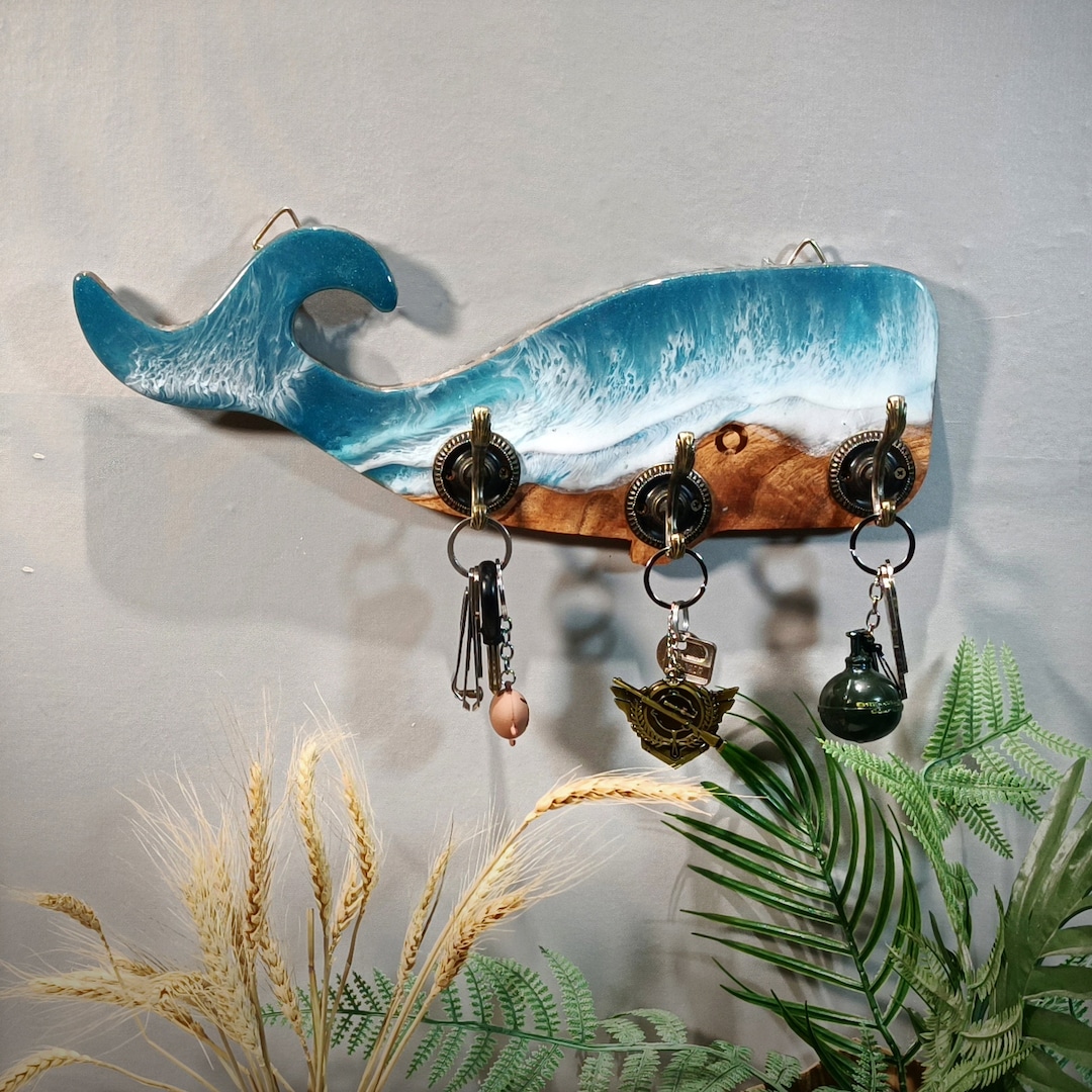 Decorate the Wall , Custom Ocean Key Holder, Beach Themed Key Hanger ...