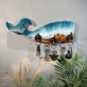 Decorate the Wall , Custom Ocean Key Holder, Beach Themed Key Hanger ...
