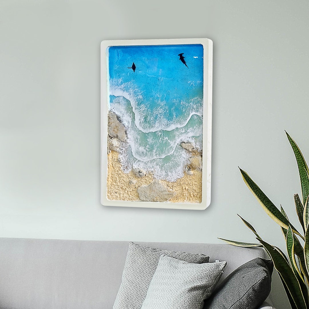 Custom Resin Painting, Large Ocean Wave Resin Art, Art Resin Sea Epoxy ...