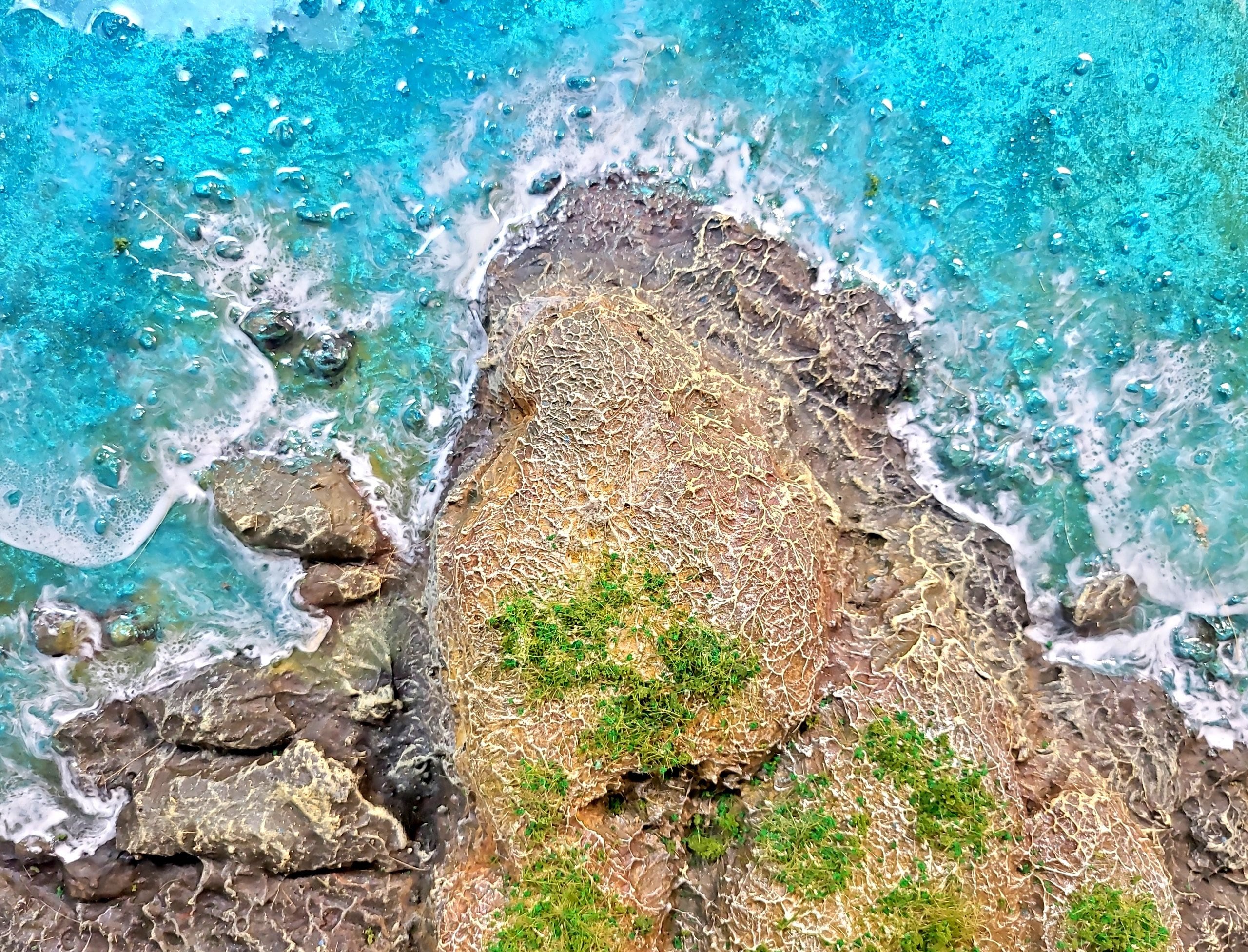 Resin Art Resin Ocean Painting, Beach Resin Art, Nautical Beach Decor ...