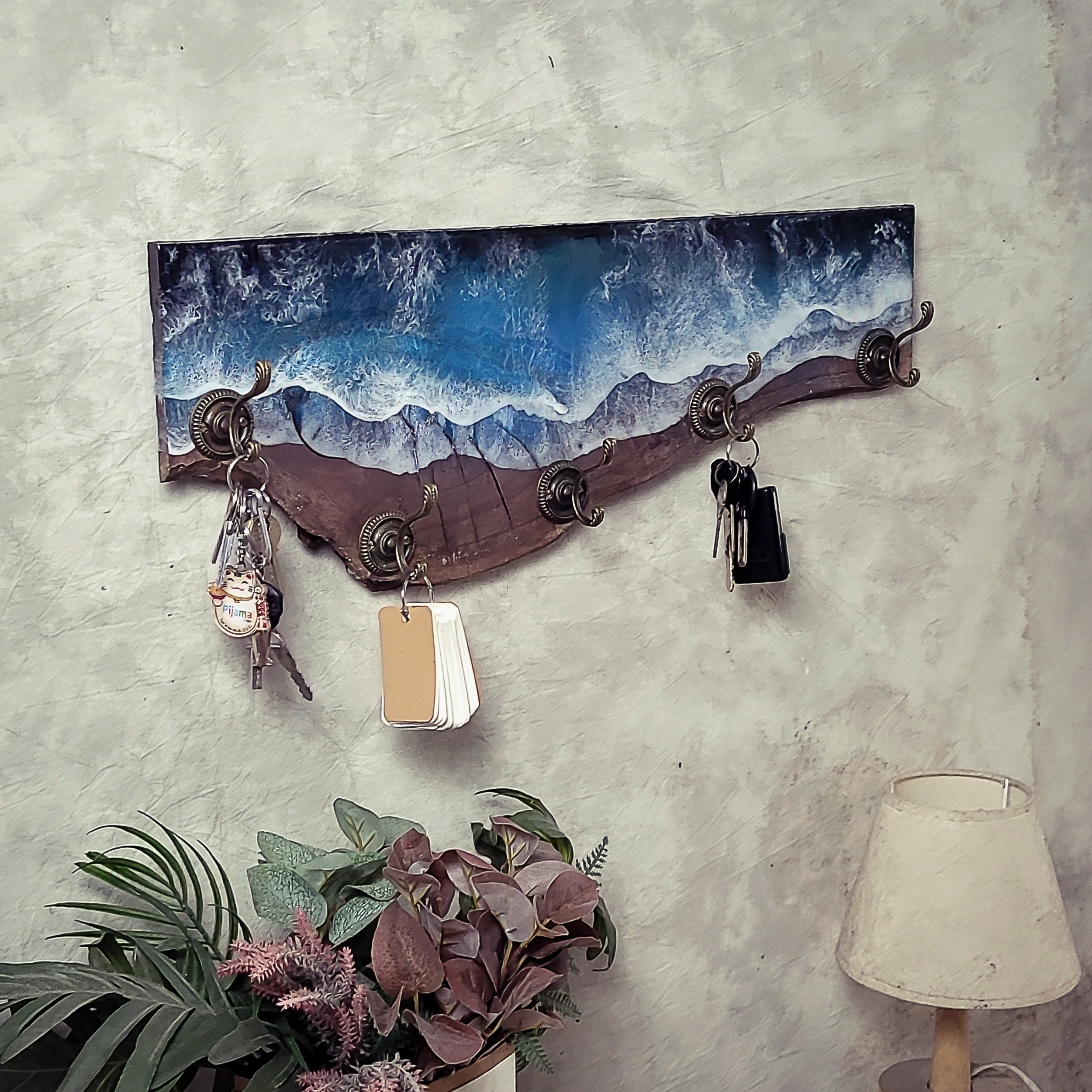 3D Ocean Wave Wall Mount , Decorate the Wall , Custom Ocean Key Holder ...