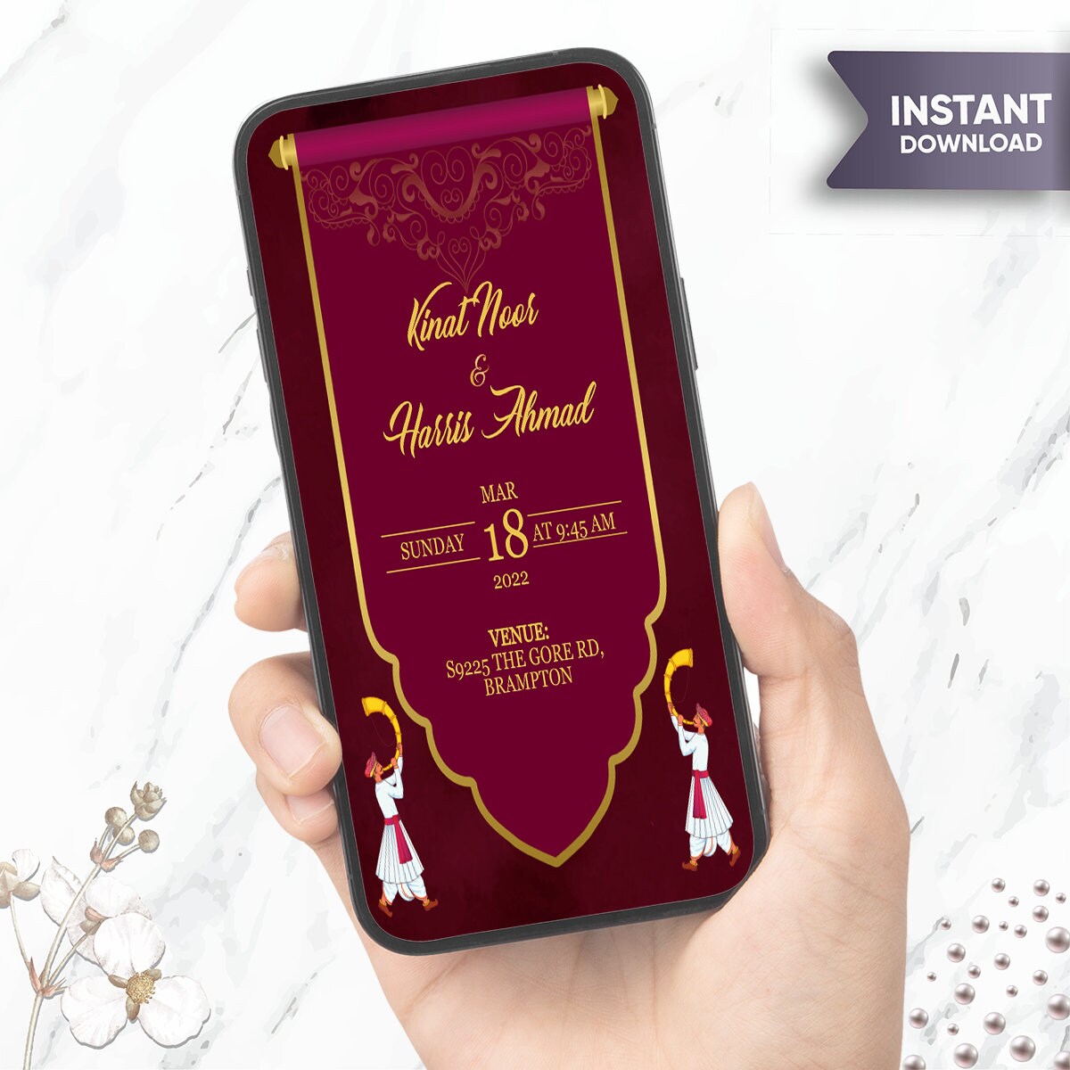 Personalized Wedding Card Instant Download Indian Wedding - Etsy