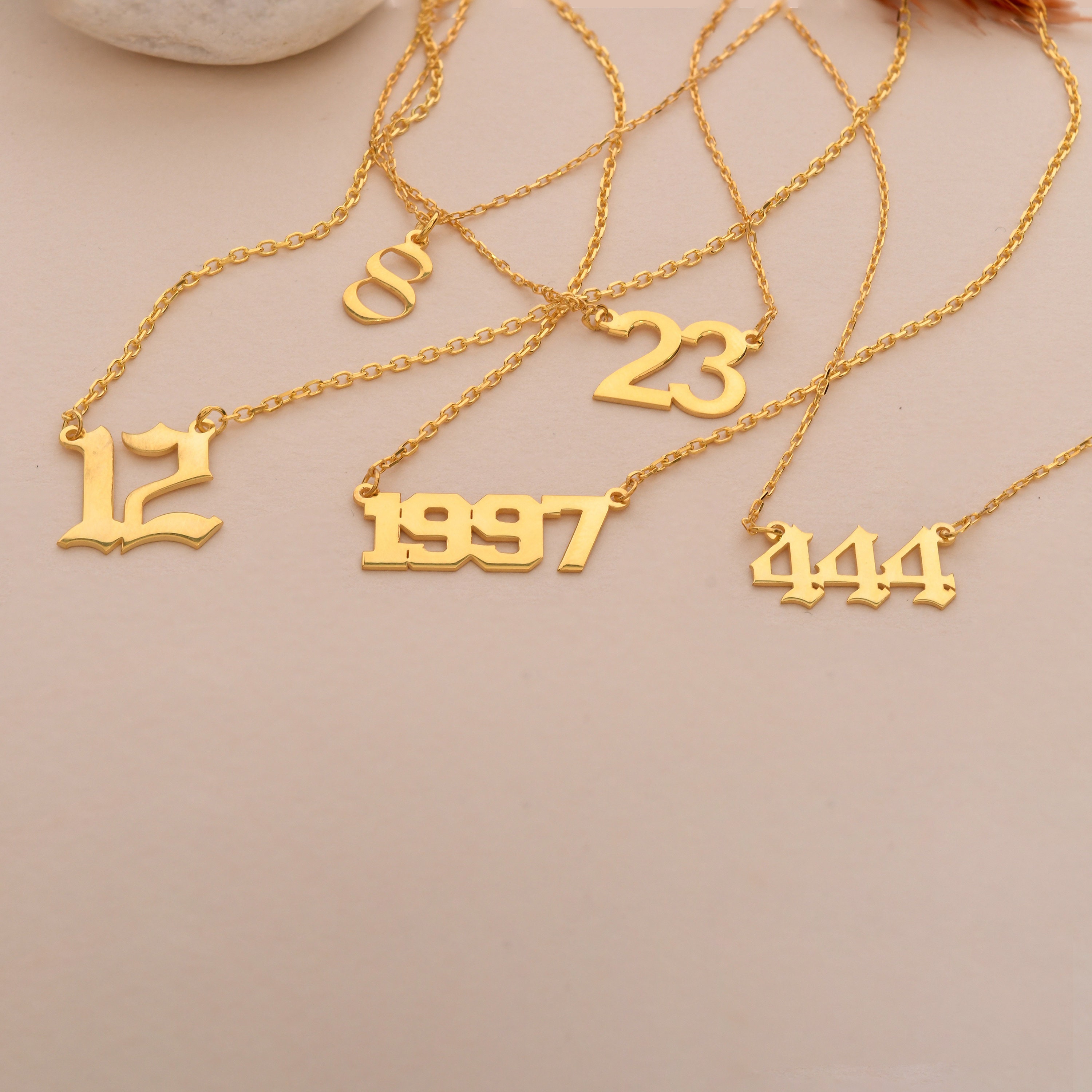 111222333444555666777888999 Angel Number Gold Necklace - Etsy