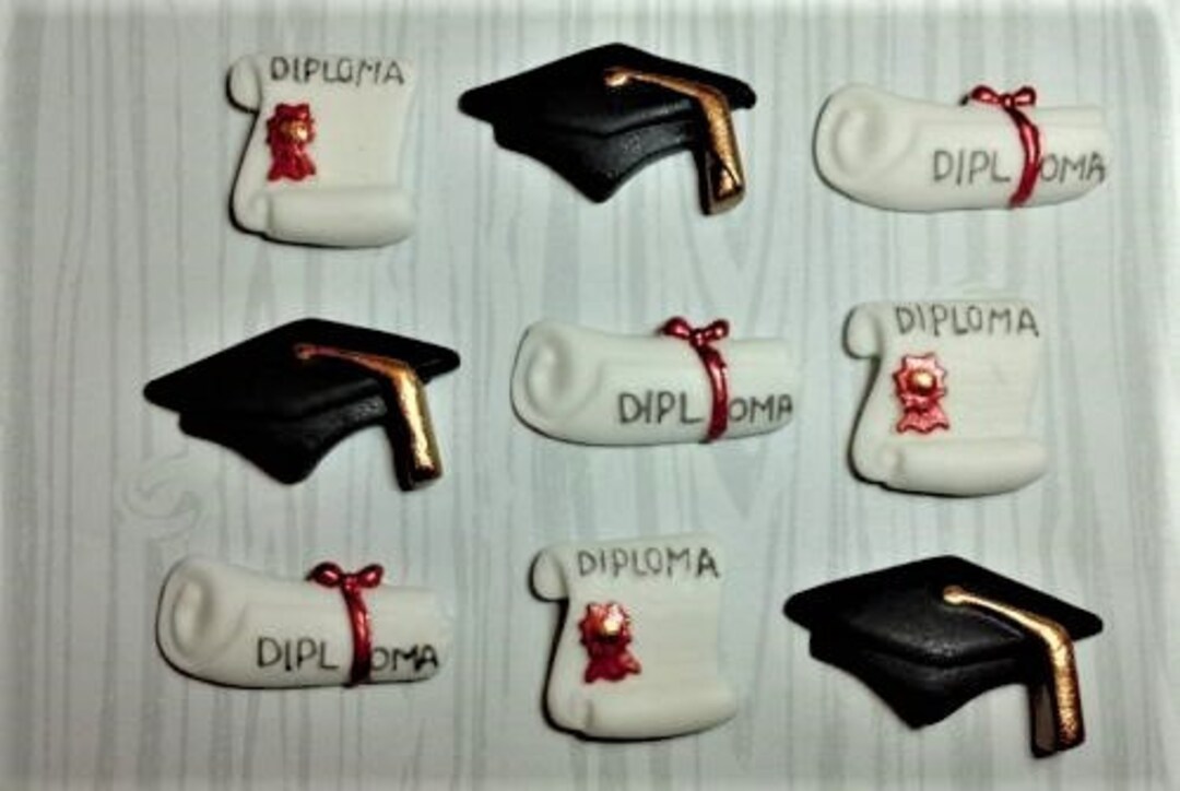 9 Diploma de Graduación Toppers de cupcakes de pasta de azúcar ...
