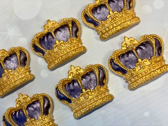 6 Gold Crowns Edible Sugar Paste Cake Toppers Decorations - Etsy UK