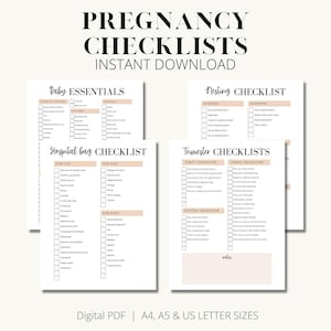 Pregnancy Checklists Bundle Printable, Pregnancy to Do Lists PDF ...