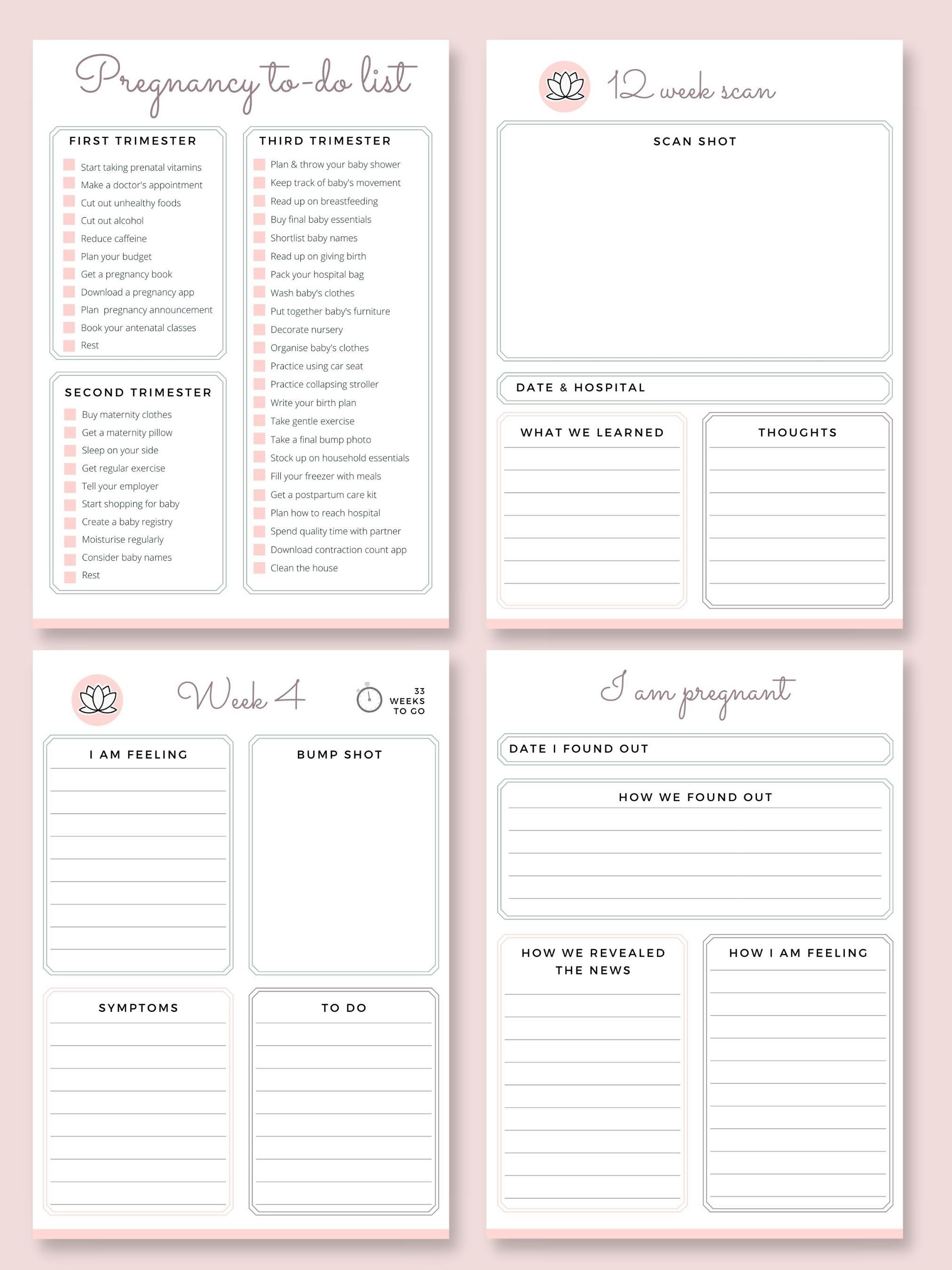 Ultimate Pregnancy Planner, Printable Pregnancy Journal, Expectant Mum ...
