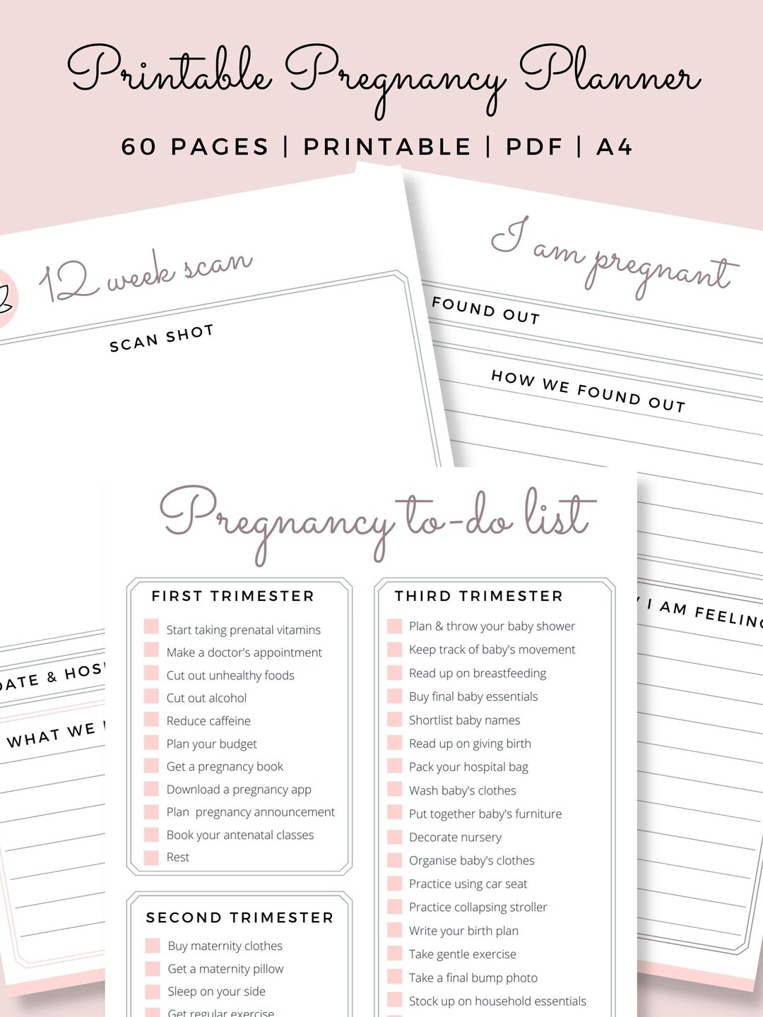 Ultimate Pregnancy Planner, Printable Pregnancy Journal, Expectant Mum ...