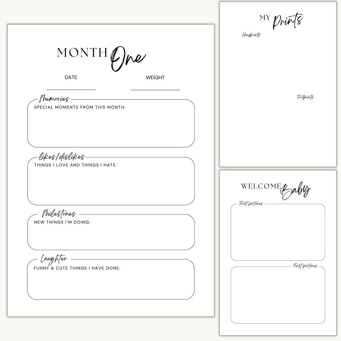 Baby Book, Printable Baby Book Pages, Baby Memory Book, Baby Book First ...