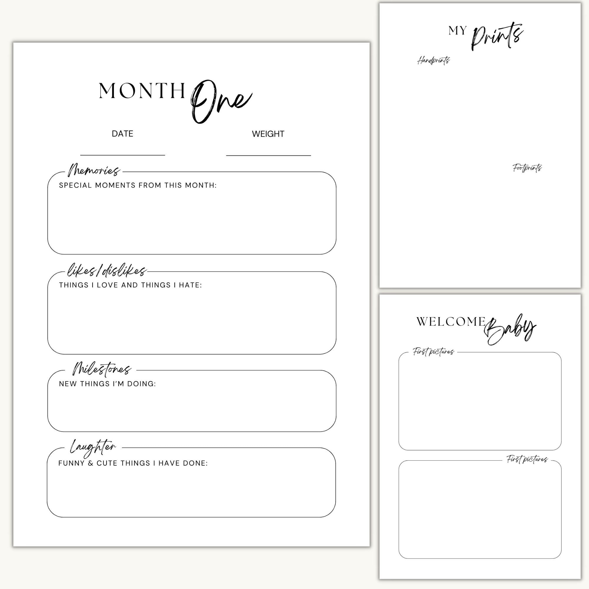 Baby Book, Printable Baby Book Pages, Baby Memory Book, Baby Book First ...