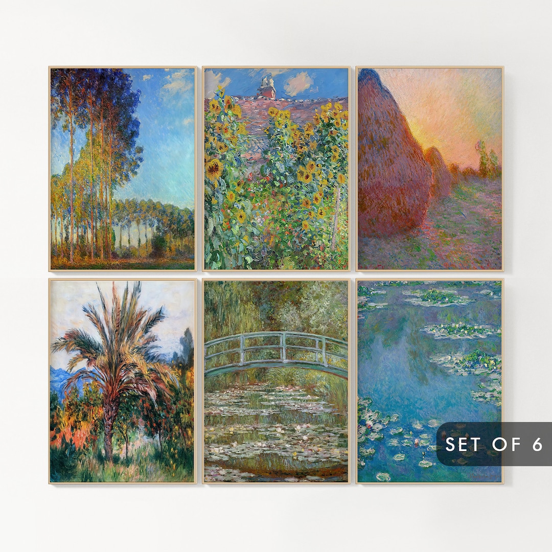 Claude Monet Prints Set of 6 Monet Poster Monet Exhibition - Etsy