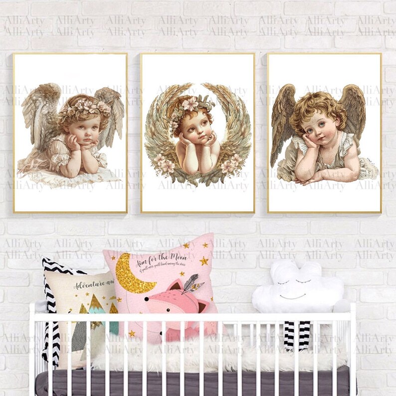 Watercolor Baby Angel Clipart, 10 PNG Files, Instant Download Angels Bundle for Commercial Use ...