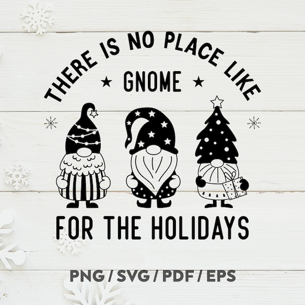 Gnome Place Like Home for the Holidays Svg - Etsy