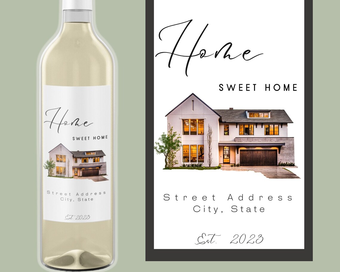 Housewarming Label, Closing Gift, New Home Custom Label, Client Gift ...