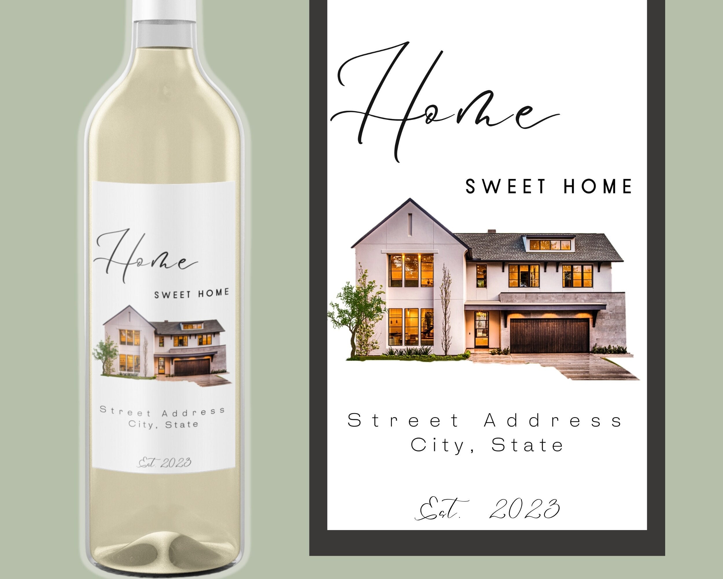 Housewarming Label, Closing Gift, New Home Custom Label, Client Gift ...