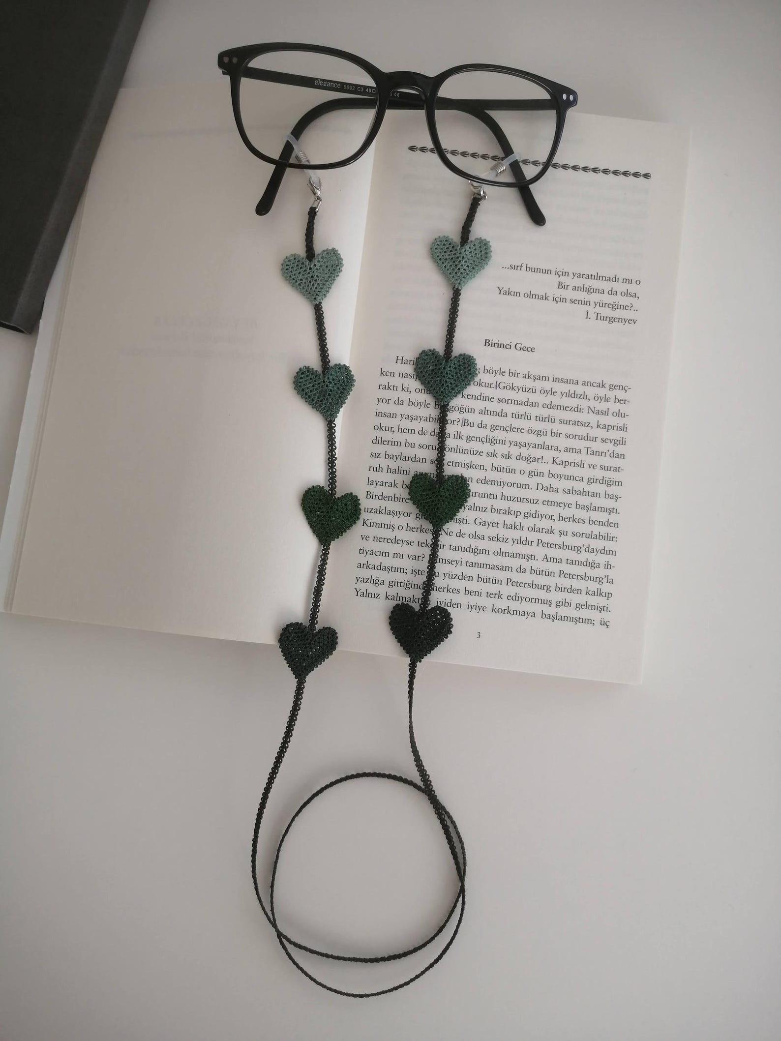 Rainbow Heart Needle Lace Eyeglass Chain: Traditional Turkish Oya Art ...