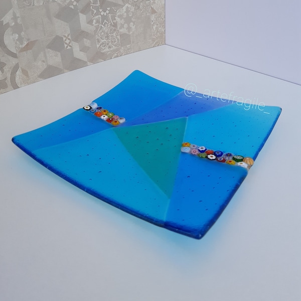 Square Glass Plate - Etsy