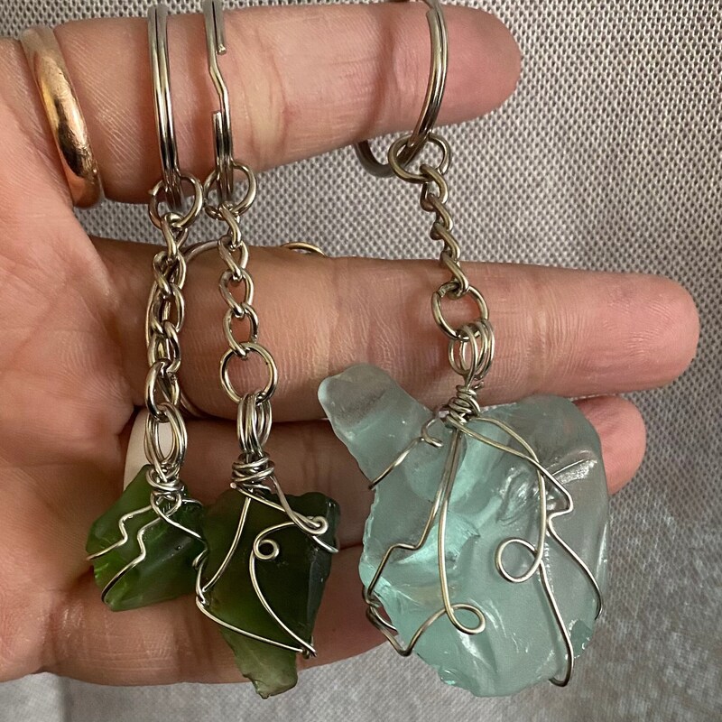 Sea Glass Keychain - Etsy