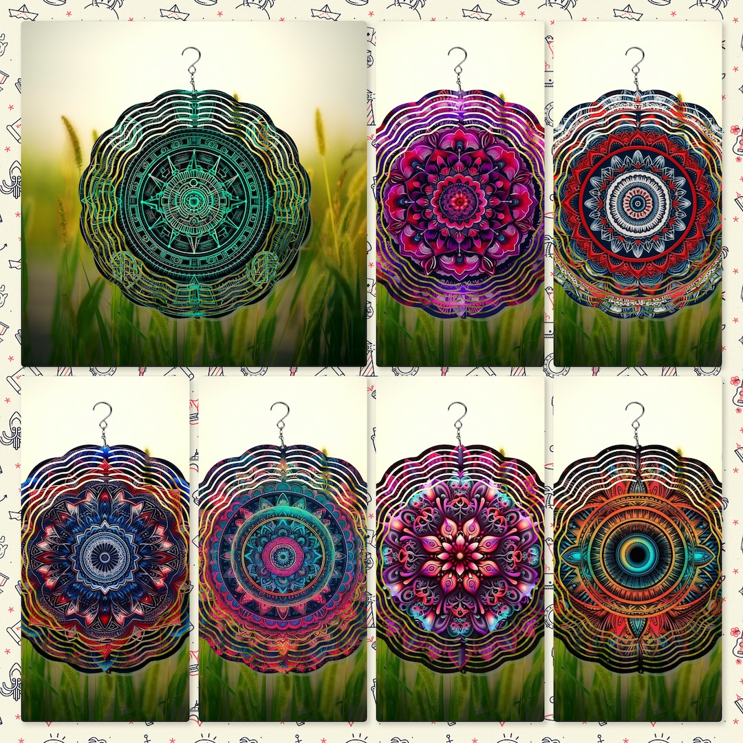 Mandala 8/10/12" Wind Spinner (7 Designs) - Etsy