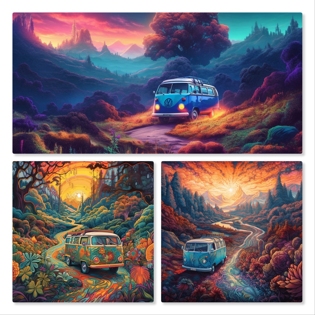 VW Bus Psychedelic Mouse Pads 3 Styles - Etsy
