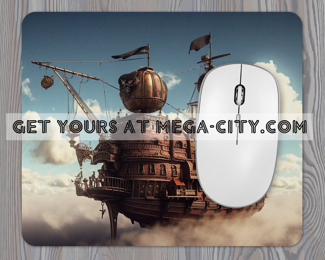Steampunk Flying Ship Mouse Pad - Etsy