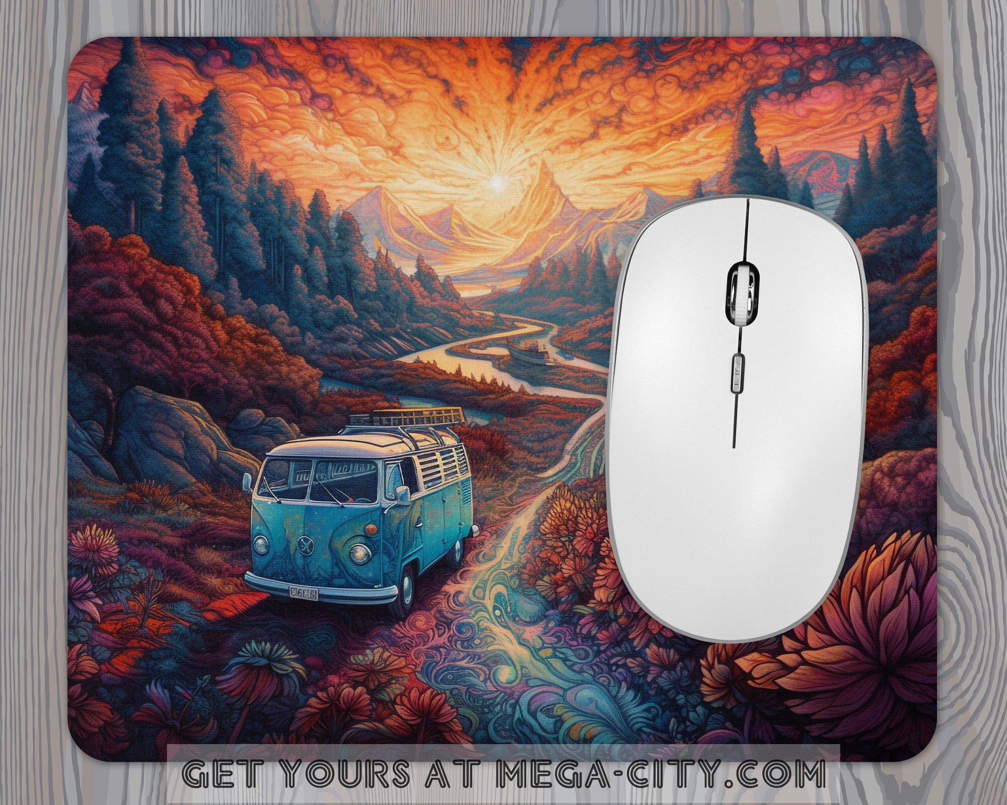 VW Bus Psychedelic Mouse Pads 3 Styles - Etsy