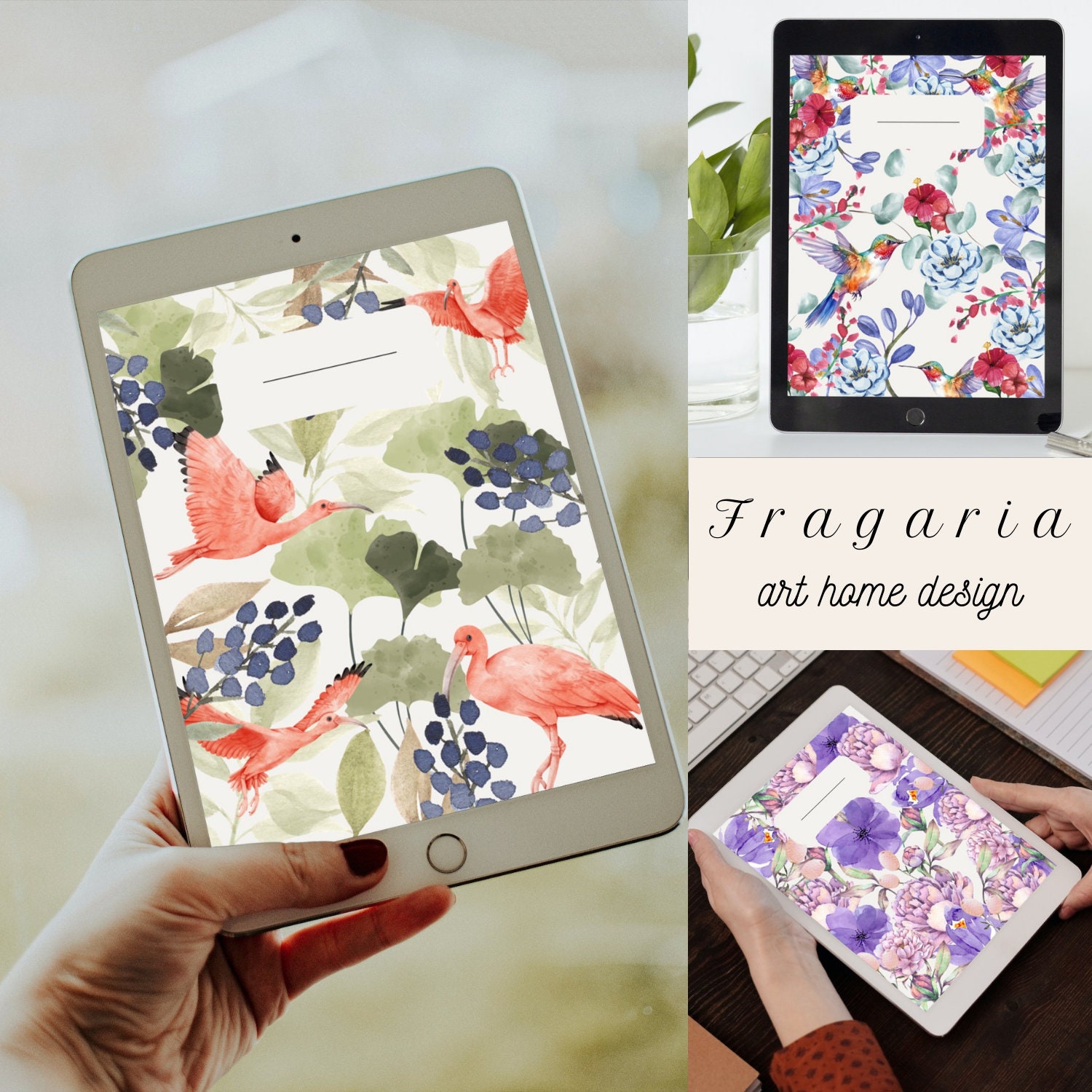 14 Digital Goodnotes Covers With Flowers, Butterflies, Birds, and ...
